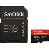 SanDisk MicroSDXC Extreme PRO 128GB 170MB/s + SD Adapter - Coolblue - Voor 23.59u, morgen in huis