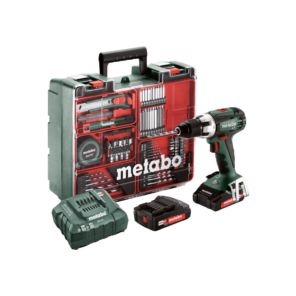 Metabo BS 18 LT SET 18V Li-Ion accu boor-/schroefmachine set (2x 2.0Ah ...