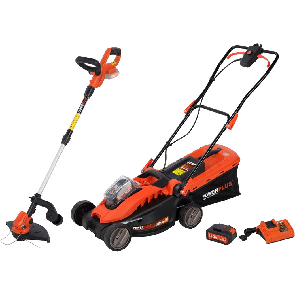 Powerplus POWDPG7557 accu grasmaaier + trimmer - Grasmaaiers.shop