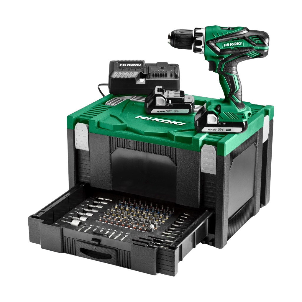 HiKOKI DS18DJLWKPZ 18V Li Ion accu boor -/schroefmachine set(2x 1, 5Ah ...