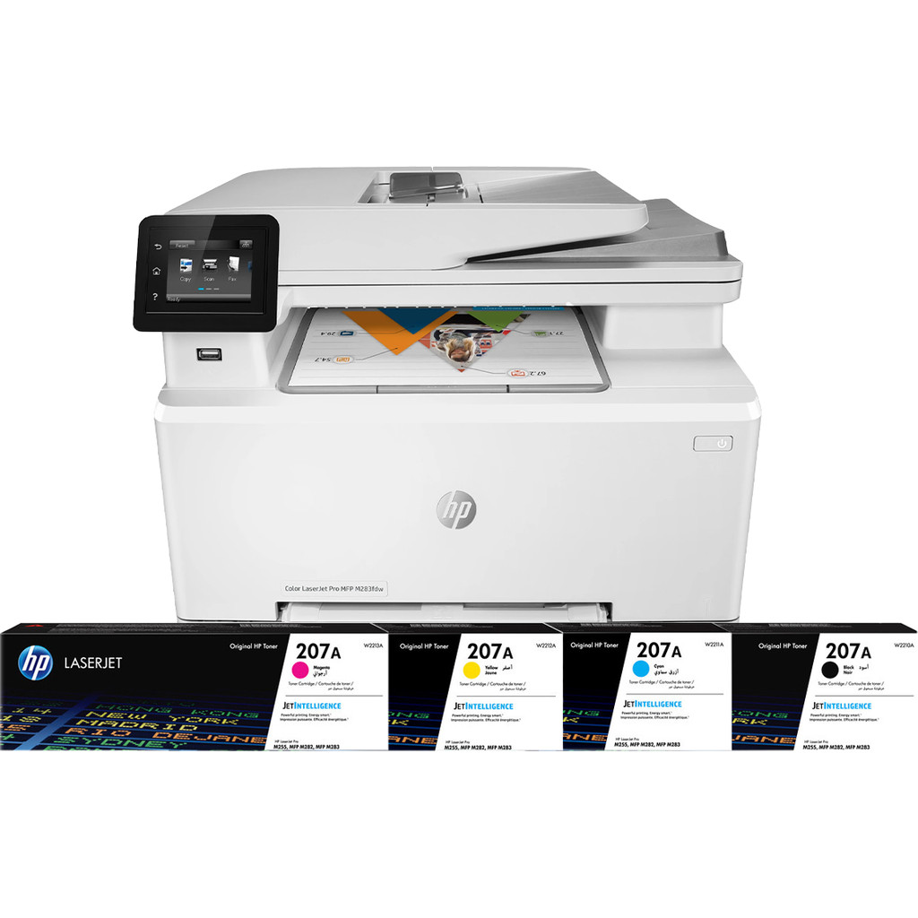 HP Color LaserJet Pro M283fdw MFP + 1 Extra Set Toners - Rondea
