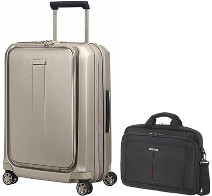 Samsonite Prodigy Spinner 55cm Ivory Gold + Samsonite GuardIT ...