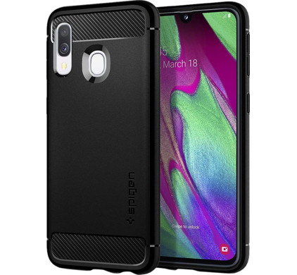 Spigen Rugged Armor Samsung Galaxy A40 Back Cover Zwart - Coolblue ...