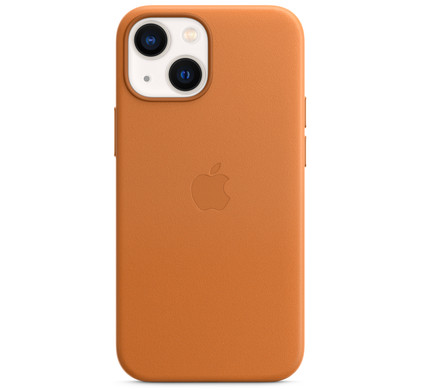Apple iPhone 13 mini Leather Case with MagSafe Golden Brown - Coolblue ...