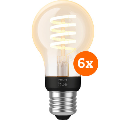 Philips Hue Filament White Ambiance Standaard 6-pack - Smart lampen ...