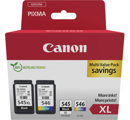Canon PG-545XL/CL-546XL Value Pack - Coolblue - Voor 23.59u, morgen in huis