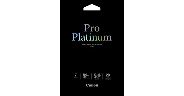 Canon PT-101 Pro Platinum Fotopapier 20 Vel 10 x 15 cm - Coolblue ...