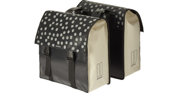 Basil Urban Load Double Bike Bag 53L Black/White - Coolblue - Voor 23 ...