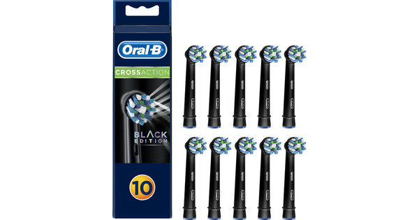 Oral-B Cross Action zwarte opzetborstels (10 stuks) - Coolblue - Voor 23.59u, morgen in huis