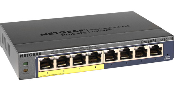 Netgear ProSafe GS108PE - Coolblue - Voor 23.59u, morgen in huis
