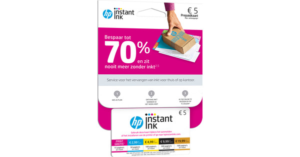 HP Instant Ink prepaid kaart - Coolblue - Voor 23.59u, morgen in huis