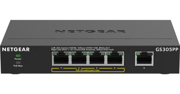 Netgear GS305PP - Coolblue - Voor 23.59u, morgen in huis