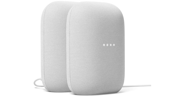 Google Nest Audio 2-Pack Chalk - Coolblue - Voor 23.59u, morgen in huis