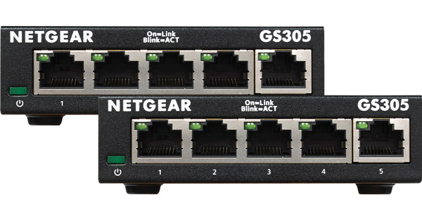 Netgear GS305 v3 Duo Pack - Coolblue - Voor 23.59u, morgen in huis