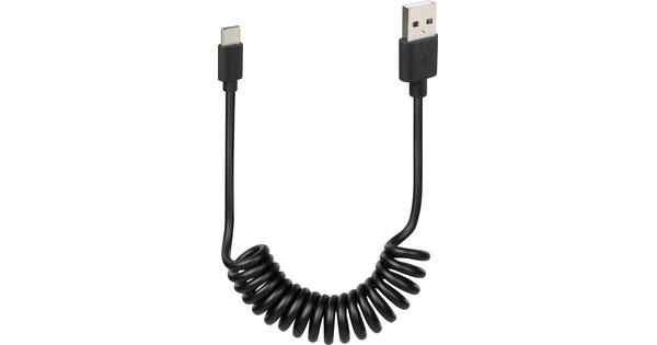 Lampa USB-A to USB-C Coil Cable Black 1m - Coolblue - Before 23:59 ...