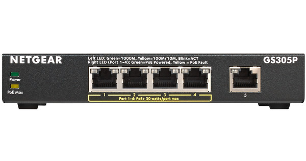Netgear GS305P - Coolblue - Voor 23.59u, morgen in huis