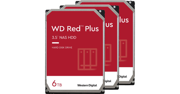 WD Red Plus WD60EFZX 6TB 3-Pack - Coolblue - Voor 23.59u, morgen in huis
