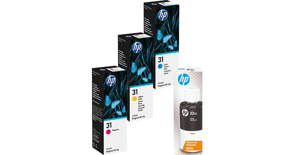 HP 32XL + HP31 Inktflesjes Combo Pack - Coolblue - Voor 23.59u, morgen ...