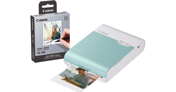 Canon SELPHY SQUARE QX10 Groen + Canon PAPER XS-20L - Coolblue - Voor ...