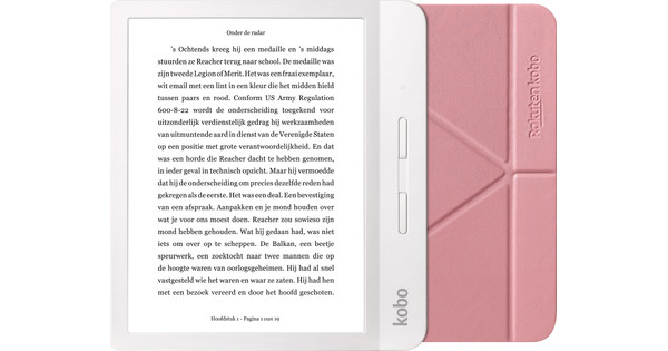 Refurbished Kobo Libra H2O Wit + Sleep Cover Roze - Coolblue - Voor 23 ...
