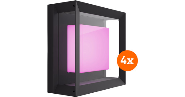 Philips Hue Econic muurlamp White and Color Zwart modern 4-pack ...