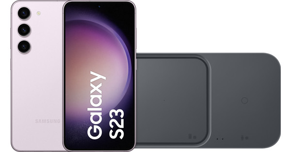 Samsung Galaxy S23 256GB Roze 5G + Duo Draadloze Oplader 15W - Mobiele ...