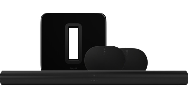 Sonos Arc Zwart + 2x Era 300 Zwart + Sub G3 Zwart - Coolblue - Voor 23.59u, morgen in huis