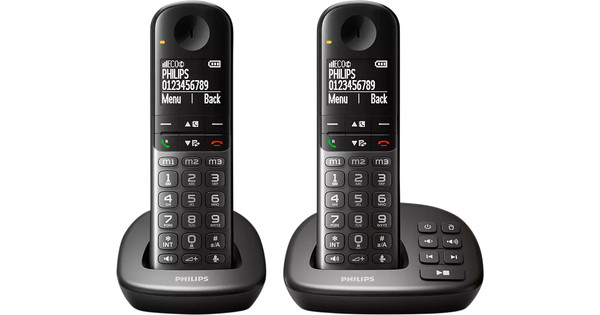 Philips DECT Draadloze Telefoon XL met 2 Handsets en Antwoordapparaat ...