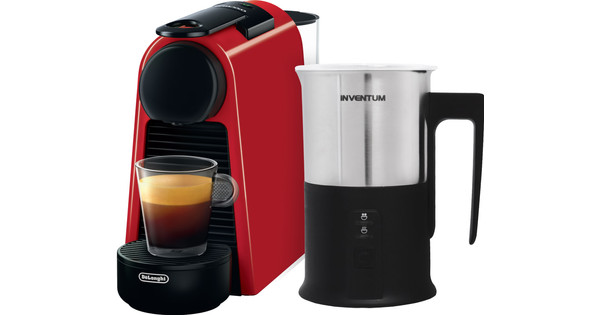 Magimix Nespresso Essenza Mini Rood + Melkopschuimer - Coolblue - Voor ...