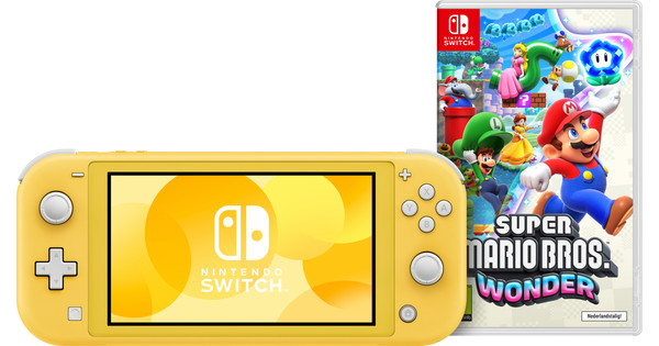 Nintendo Switch Yellow + Super Mario Bros. Wonder - Coolblue - Before ...