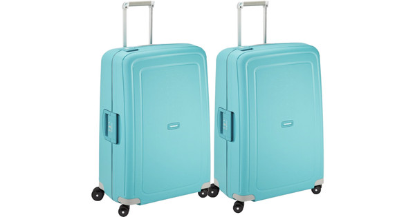 Samsonite S'Cure Spinner 75cm Aqua Blue Duo Suitcase Set - Coolblue ...