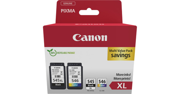 Canon PG-545XL/CL-546XL Value Pack - Coolblue - Voor 23.59u, morgen in huis
