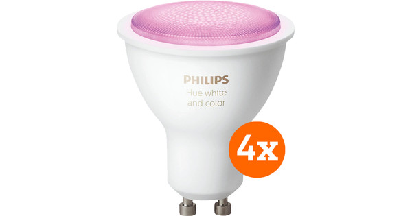 Philips Hue White and Color GU10 4-pack - Coolblue - Voor 23.59u ...