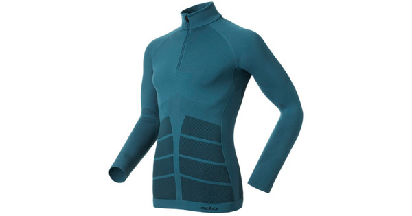 Odlo Men Shirt LS 1/2 Zip Evolution Warm Blue Sapphire/Black (XL ...