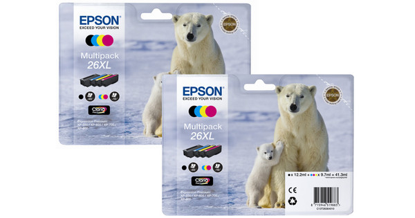 Epson 26XL Multipack 2x - Coolblue - Voor 23.59u, morgen in huis