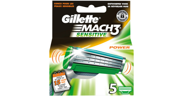 5x Gillette Mach3 Power Sensitive Scheermesjes - Coolblue - Voor 23.59u ...