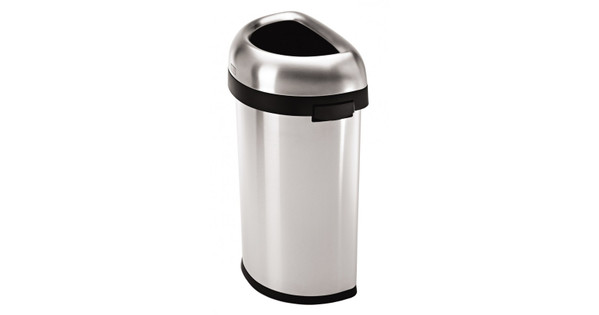 Simplehuman Bullet Open Top Can Semi-Round 60 Liter RVS - Coolblue ...