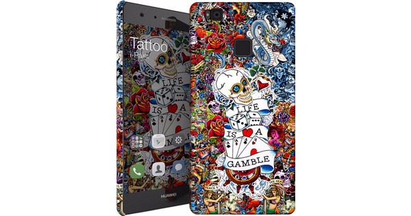 i-Paint Cover Tattoo Huawei P9 Lite Zwart - Coolblue - Voor 23.59u ...