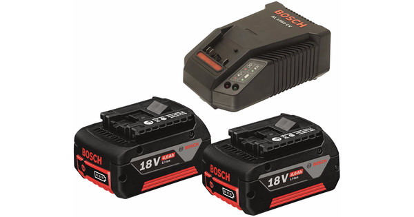 Bosch Acculader + Accu 18V 4,0 Ah Li-Ion (2x) - Coolblue - Voor 23.59u ...