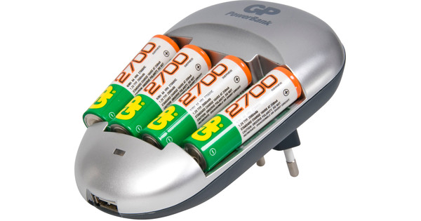 GP PowerBank Quick 3 + 4 x AA 2700 - Coolblue - Voor 23.59u, morgen in huis