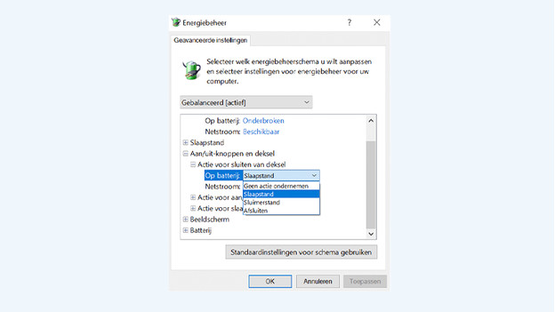 Hoe wijzig ik in Windows 10 de instellingen van de laptop klep ...