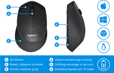 Logitech M330 Silent Plus Draadloze Muis Zwart | Coolblue | Muizen