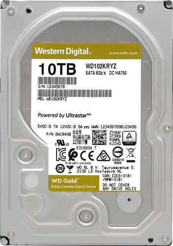 WD Gold WD102KRYZ 10TB - Coolblue - Voor 23.59u, morgen in huis