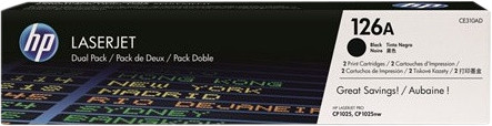 HP 126AD LaserJet Toner Zwart Dual Pack (CE310AD) - Coolblue - Voor 23 ...