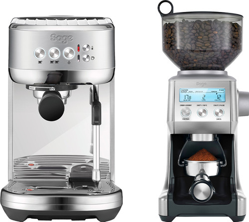 Sage the Bambino Plus Stainless Steel + Coffee Grinder - Coolblue ...