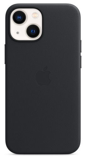Apple iPhone 13 mini Back Cover met MagSafe Leer Middernacht - Coolblue ...