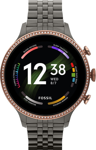 Fossil Gen 6 Display FTW6078 Roségoud/Grijs 42mm - Coolblue - Voor 23 ...