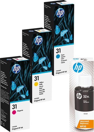 HP 32XL + HP31 Inktflesjes Combo Pack - Coolblue - Voor 23.59u, morgen ...