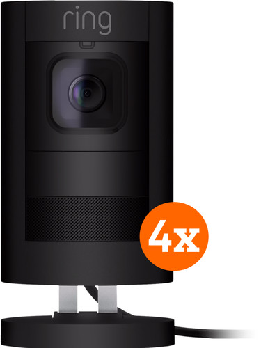 Ring Stick Up Cam Elite Zwart 4-pack - Coolblue - Voor 23.59u, morgen ...
