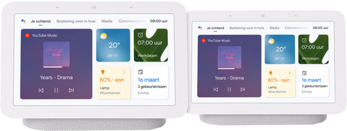 Google Nest Hub 2 Chalk 2-Pack - Coolblue - Voor 23.59u, morgen in huis